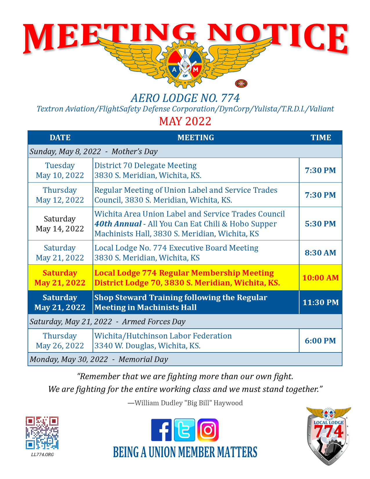 News – IAM Local Lodge 774