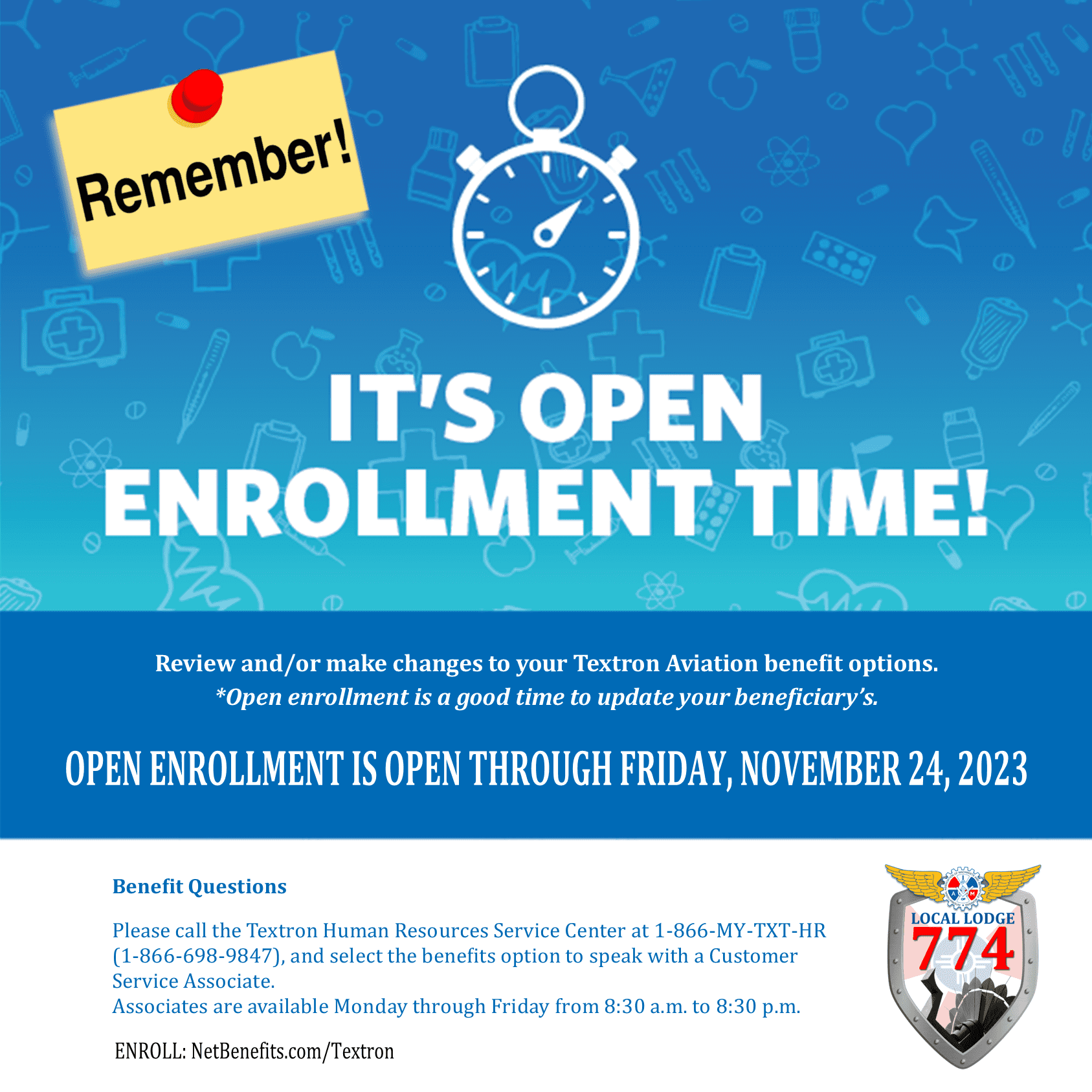 Textron Aviation Open Enrollment – IAM Local 774