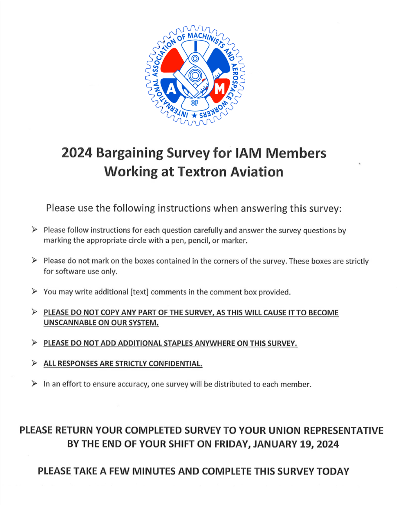 2024 Bargaining Survey for Members at Textron Aviation – IAM Local ...