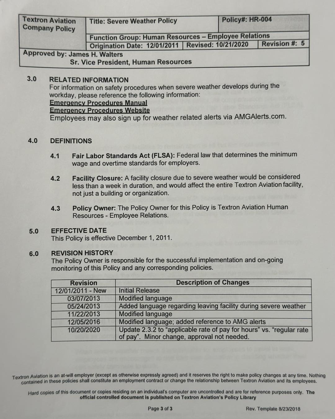 Severe Weather Policy in Effect at Textron Aviation – IAM Local 774